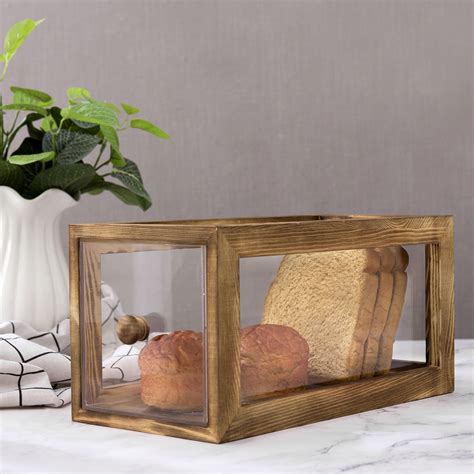 My T Wood Frame Clear Bread Loaf Storage Box And Reviews Uk