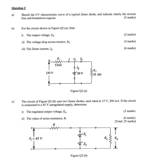 Question 2 A Sketch The I V Characteristic Curve Of