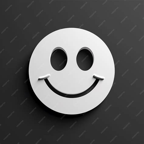 White Smiley Face Icon On Black Background Premium Ai Generated Image