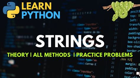 Pythontutorial L20 Strings Data Type In Python Complete Explanation Youtube