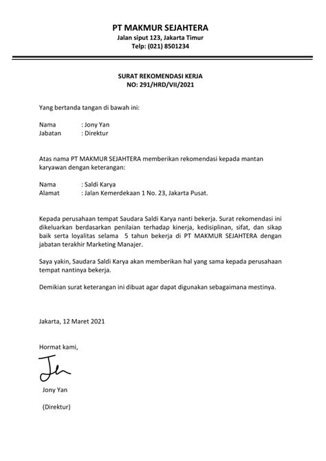 Surat Permohonan Rekomendasi Kerja Pengertian Fungsi Tujuan Format Hot Sex Picture