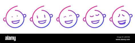 Happy Fun Colorful Emoji Faces Vector Sketch Of Doodle Emoji Face