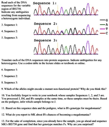 SOLVED Read Cach Of The DNA Sequence Quenees For The Farable Tegton
