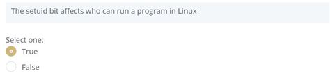 Solved The Setuid Bit Affects Who Can Run A Program In Linux