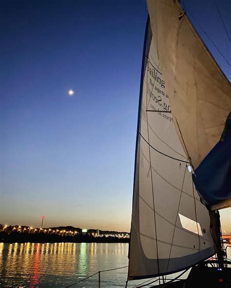 세일링서울 요트 클럽 맑은 여름밤의 공기들과 선선히 불어와 산책하는 속도로 배를 미는 바람 레이첼