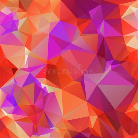 Vector Irregular Polygon Square Background Triangle Low Poly Pattern Vibrant Neon Color