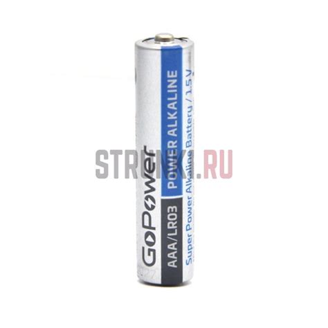 Элемент питания AAA/LR03 щелочной 1.5В, 1шт, GoPower 00-00019864 Super ...