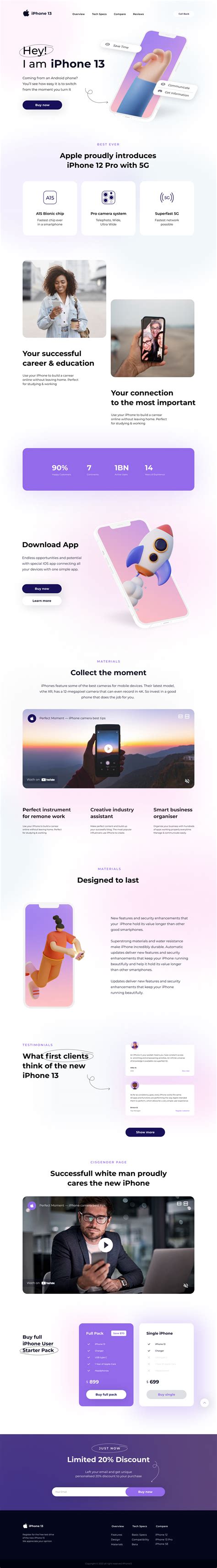 IPhone Landing Page On Behance