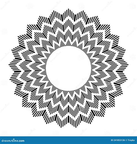 Abstract Decorative Geometric Zig Zag Circle Pattern Stock Vector Illustration Of Pattern