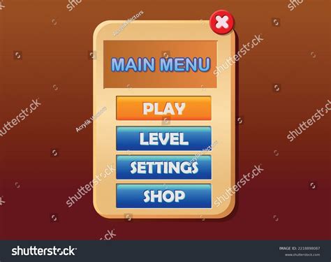 Main Menu Gaming User Interface Ui Stock Vector Royalty Free