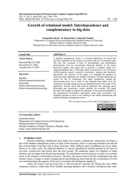 Growth Of Relational Model Interdependence And Complementary To Big Data Pdf