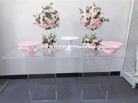 세련된 투명 아크릴 꽃다발 디스플레이 스탠드 사각 받침대 웨딩 장식 Senyu1777파티 Diy 장식품 Aliexpress