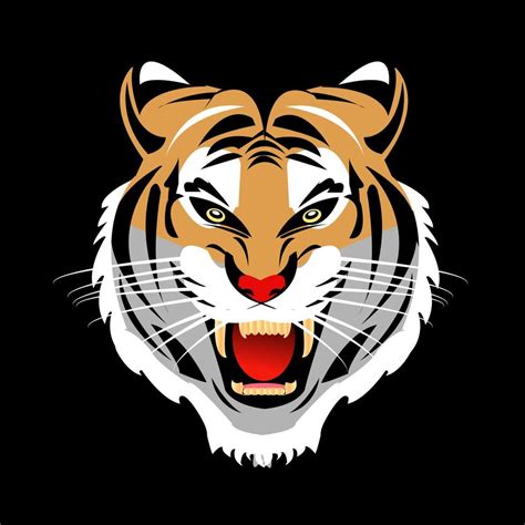 Powerful And Fierce Tiger Face Vector 18725214 Vector Art At Vecteezy