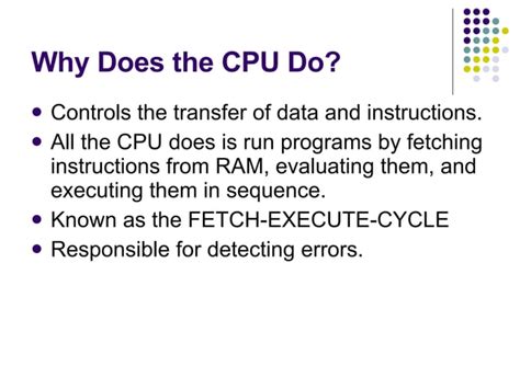 The Role Of The Cpu Ppt