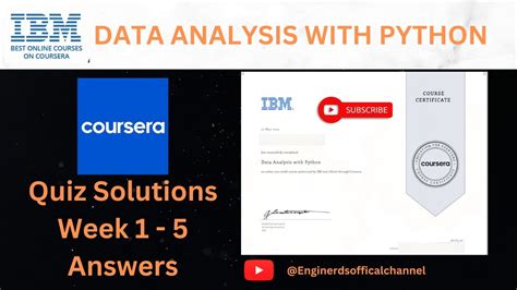 Data Analysis With Python Coursera Youtube