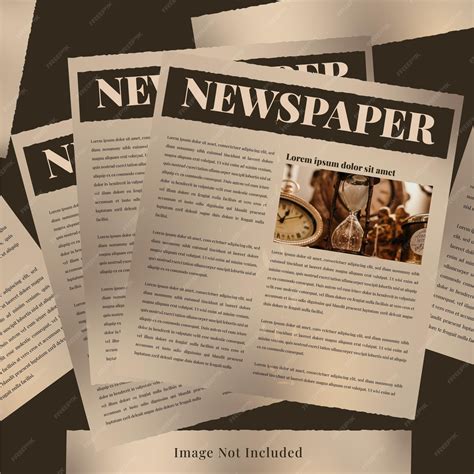 빈티지 신문 컨셉 템플릿 프리미엄 벡터