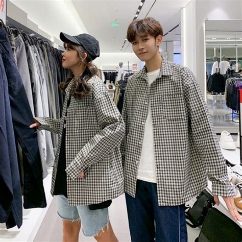 다온이상점 여성블라우스셔츠 남자남방 여성셔츠 여자와이셔츠 와이셔츠 오버핏 남여공용 잔체크셔츠 커플남방 캐주얼패션룩