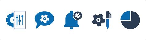 A Set Of 5 Business Icons As Configuration Chat Settings Notification Settings 49706838 Vector