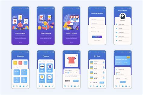 Premium Vector Shopping Concept Screens Set For Mobile App Template Ui Ux Gui User Interface Kit