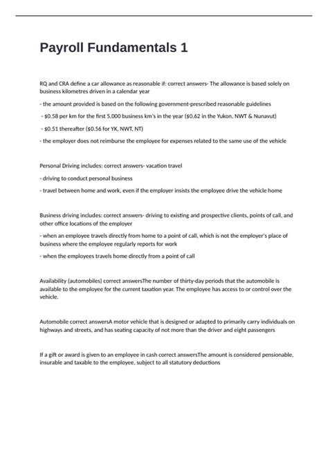 Payroll Fundamentals 1 Exam 20242025 With Correct Answers Payroll Fundamentals 1 Stuvia Us