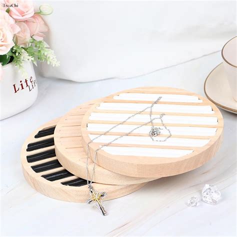 Badu Bg Поставка за пръстени за бижута Естествен бамбук и правоъгълен дървен пръстен Поставка за