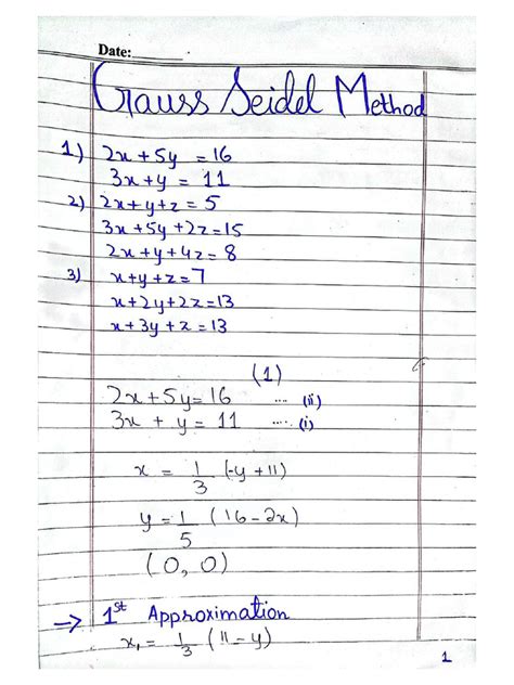 Nc Assignment Gauss Seidel Method Pdf