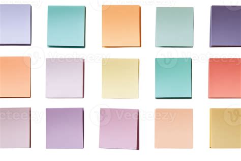 Colorful Sticky Notes Arranged Neatly In A Grid Pattern On A Clean