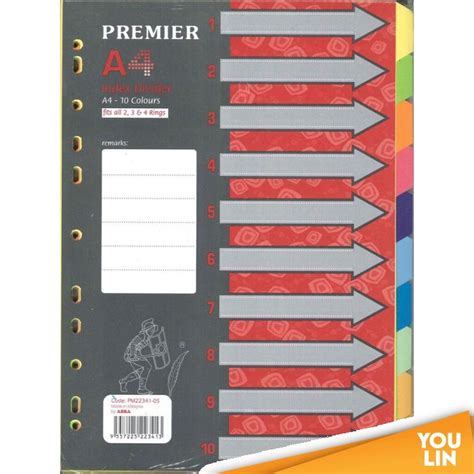 Premier 10 Colour Index Divider Filing Product