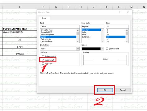 How To Superscript Text In Excel Gyankosh Learning Made Easy