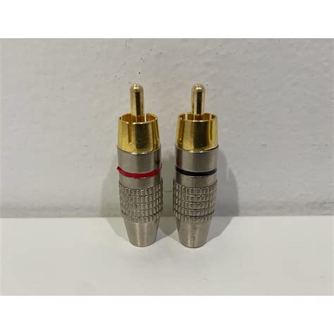 Jual Jack RCA Gold Silver Metal Merah Hitam Konektor RCA Male Set Shopee Indonesia
