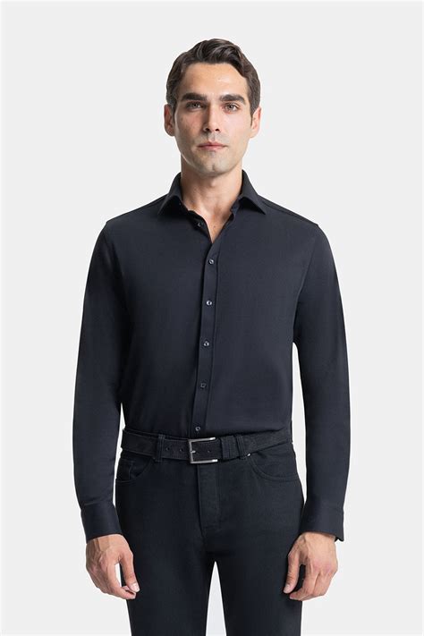 Erkek Sıyah Örme Gömlek