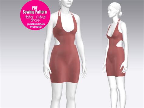 Halter Dress Sewing Pattern Bodycon Dress Sewing Pattern Etsy