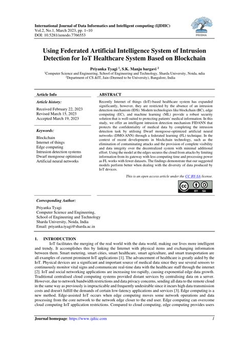 Pdf Using Federated Artificial Intelligence System Of Intrusion Detection For Iot Healthcare