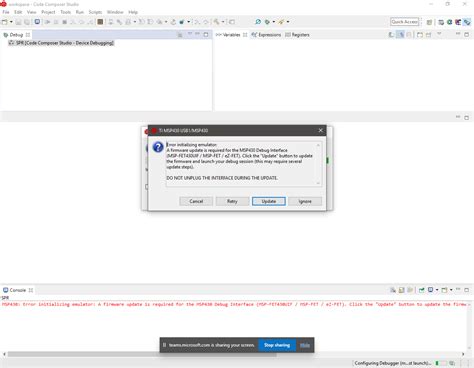 Ccs Msp Fet Error Initializing Emulator A Firmware Update Is Required
