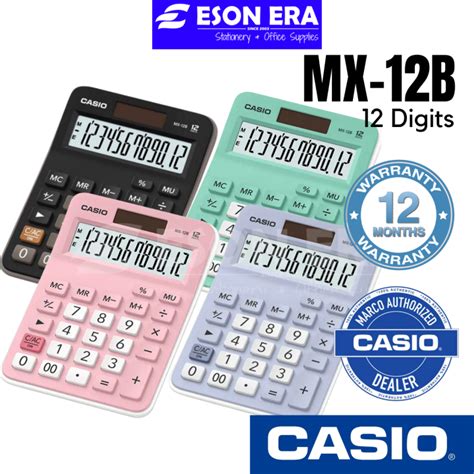 Casio Calculator 12 Digits Mx 12b Mini Desk Lazada