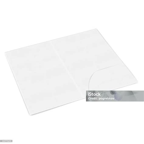 흰색 빈 프레젠테이션 폴더를 엽니다 사실적인 벡터 모형 종이 파일 폴더 포트폴리오 표지 디자인 목업 디자인에 대한 스톡 벡터 아트 및 기타 이미지 Istock