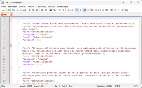 json mit notepad formatieren pretty print dieter schlosser