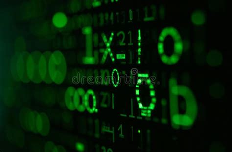Green Binary Code Numbers Black Screen Abstract Matrix Background Ai