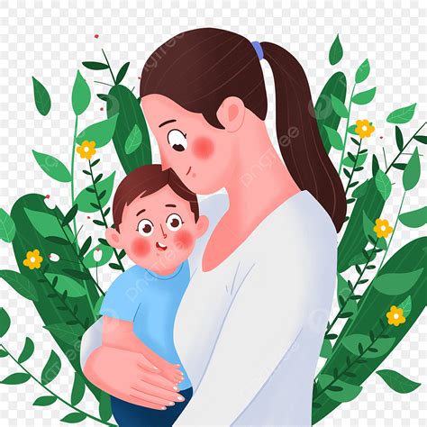 รูปวันแม่แม่และลูกแม่อุ้มเด็กการ์ตูนวาดด้วยมือต้นฉบับ Png วันแม่ พ่อแม่และลูก แม่ภาพ Png และ