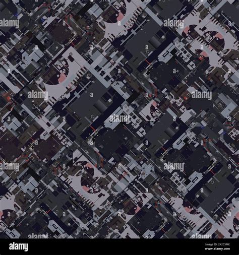 Science Fiction Wrap Around Pattern Seamless Loop Computer Tileable Technology Background 3d