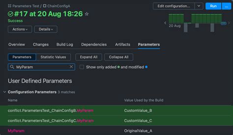 use parameters in build chains teamcity on premises documentation