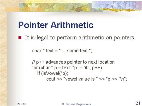 pointer arithmetic