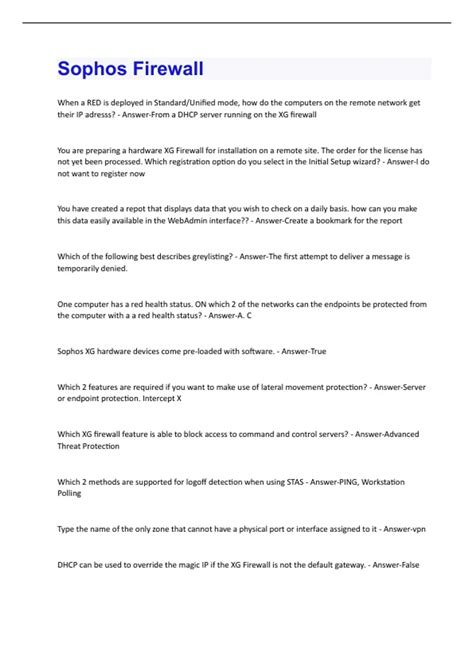 Sophos Firewall Questions And Answers 100 Solved Correctly Sophos