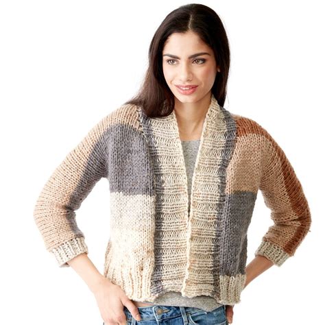Caron One Piece Knit Cardigan Xs S Pattern Yarnspirations