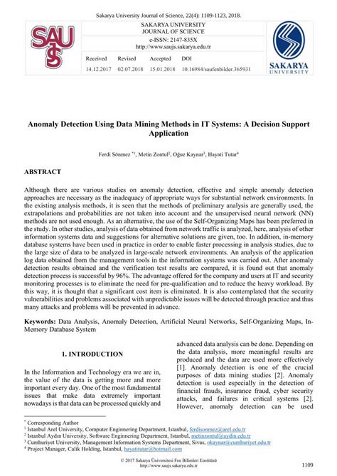 Pdf Anomaly Detection Using Data Mining Methods In Anomaly Detection Using Data Mining