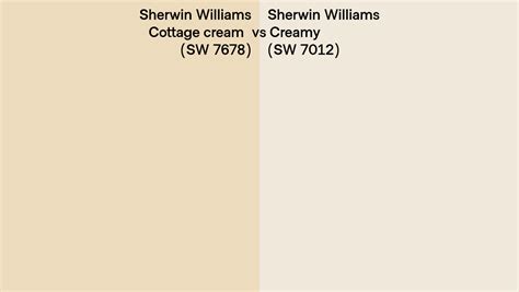 Sherwin Williams Cottage Cream Vs Creamy Side By Side Comparison