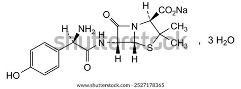 Chemical Structure Amoxicillin Trihydrate Drug Substance Stock Vector Royalty Free 2527178365