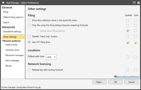 Installation Multiple PC Installations Admin Preferences Other Settings Admin