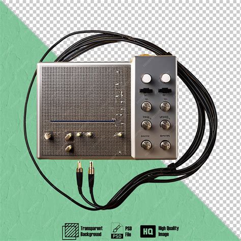 A Digital Audio Interface With Cables Connected On A Light Yellow Pastel Background Premium Ai