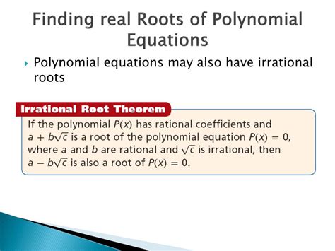 Ppt Section 3 5 Finding Real Roots Of Polynomial Equations Powerpoint
